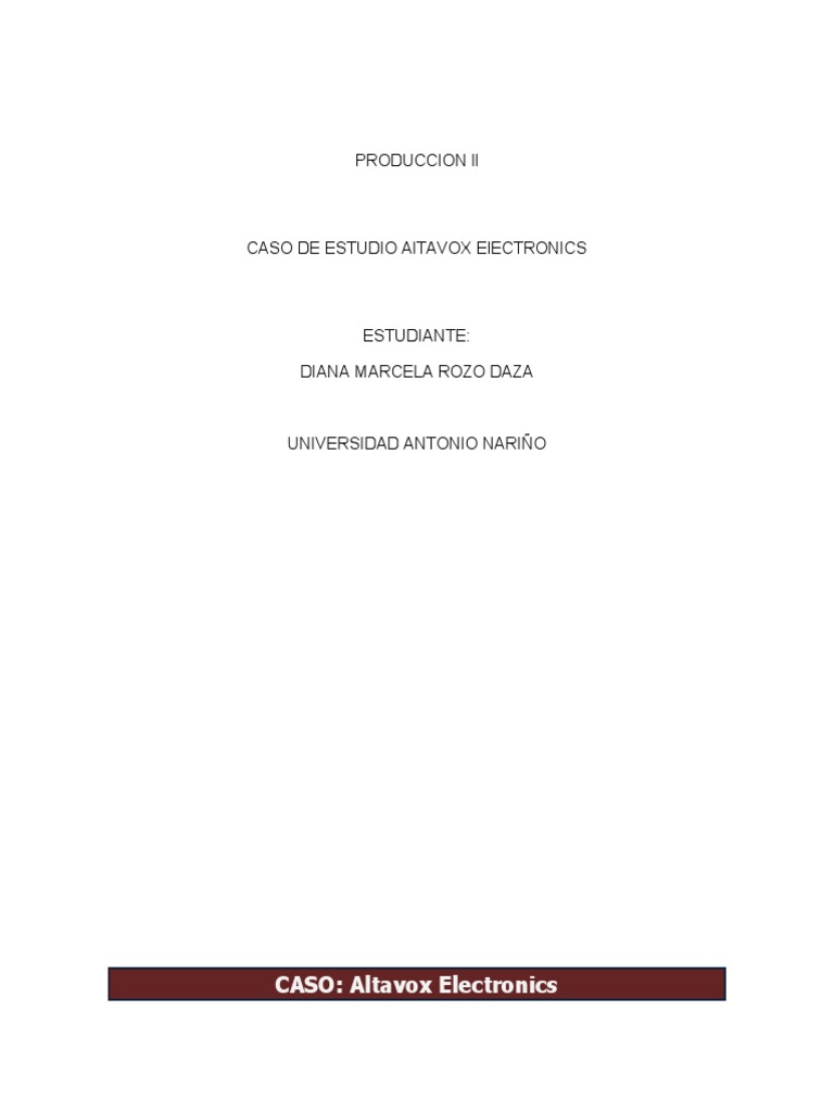 Altavox Electronics | PDF | Métodos y materiales de enseñanza