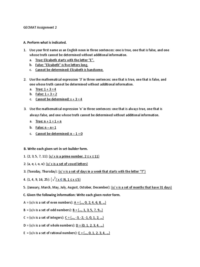 GECAMT Assignment #2 | Download Free PDF | Arithmetic | Mathematical ...