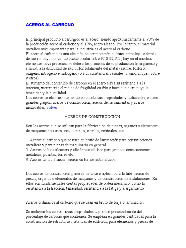 Aceros Al Carbono | PDF | Acero | Acero inoxidable