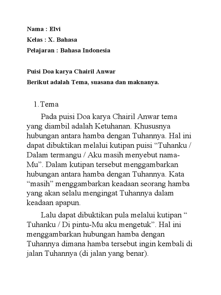 Tugas Bahasa Indonesia Nama Elvi | PDF