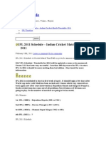 IPL 2008 Match Schedule and Results | PDF | Ball And Bat Games | Team ...