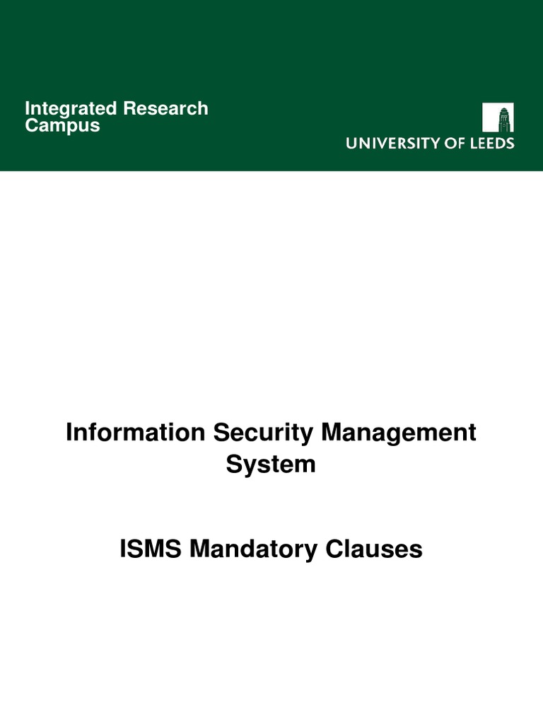 0.ISMS Mandatory Clauses 2.1 | PDF | Information Security | Business
