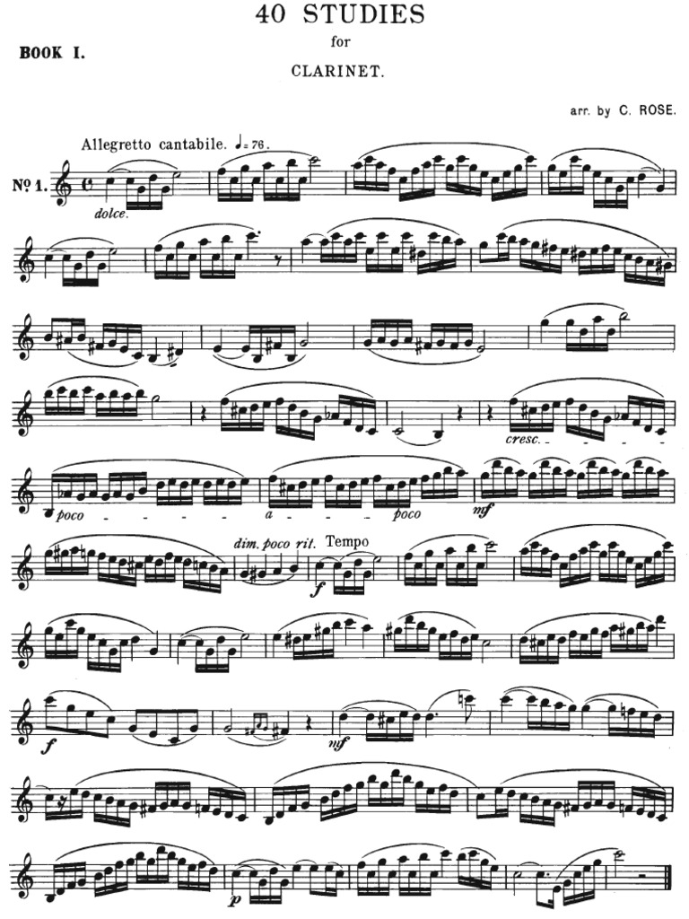 (Clarinet - Institute) Rose Studies | PDF