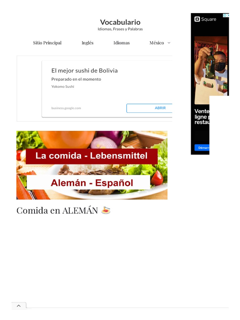 La Comida en ALEMÁN ? - Vocabulario | PDF | Cocinando | Comida regional ...