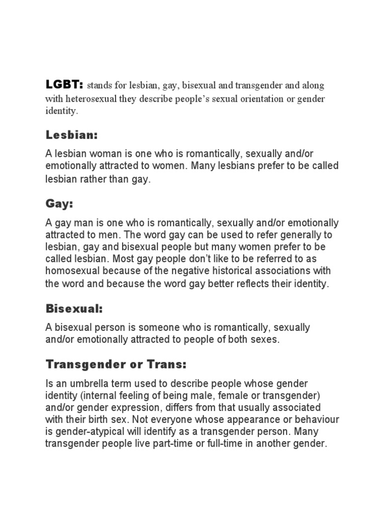 LGBTQ guide defines terms like lesbian, gay, bisexual and transgender ...