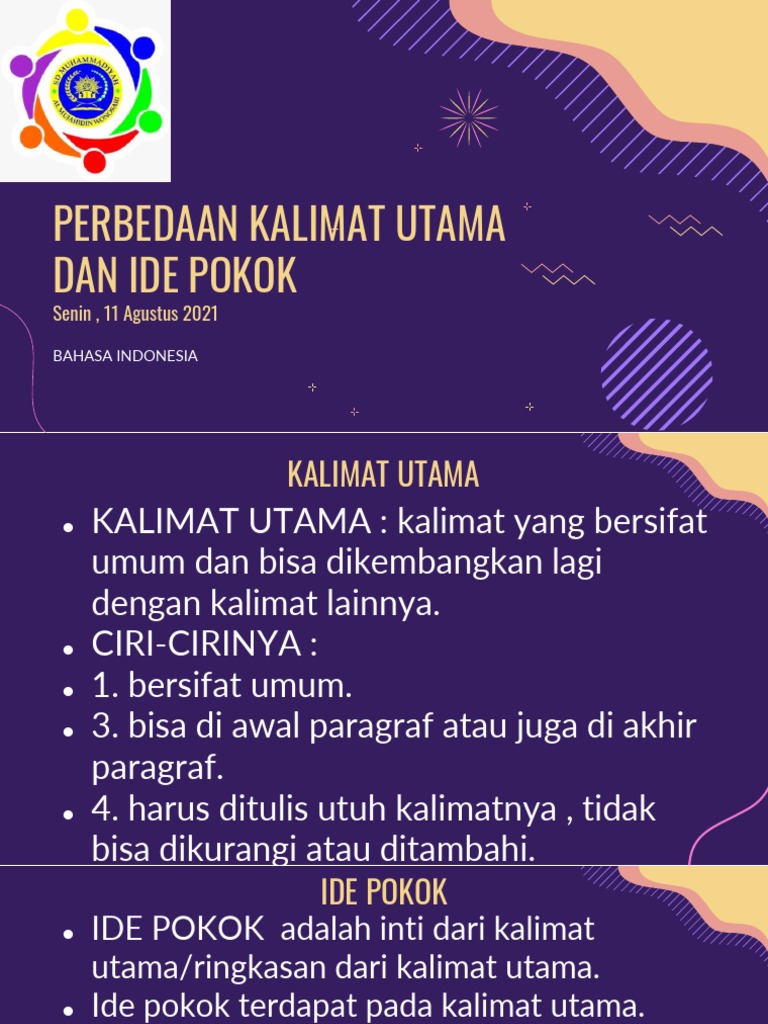 Perbedaan Kalimat Utama Dan Ide Pokok, 11 Agstus | PDF | Seni ...