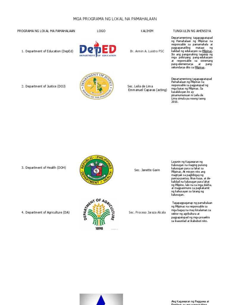 Mga Programa NG Lokal Na Pamahalaan | PDF