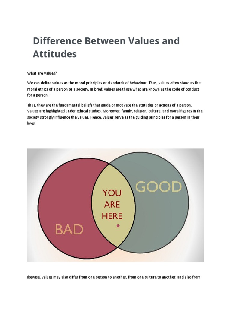 Difference Between Values and Attitudes | PDF