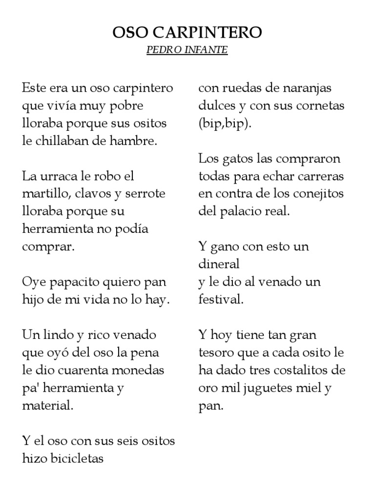 El oso carpintero y su tesoro | PDF