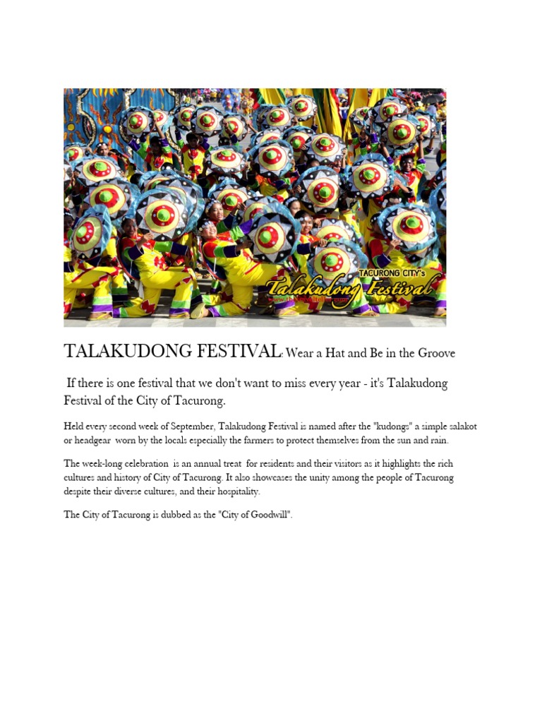 Talakudong Festival in Tacurong City | PDF