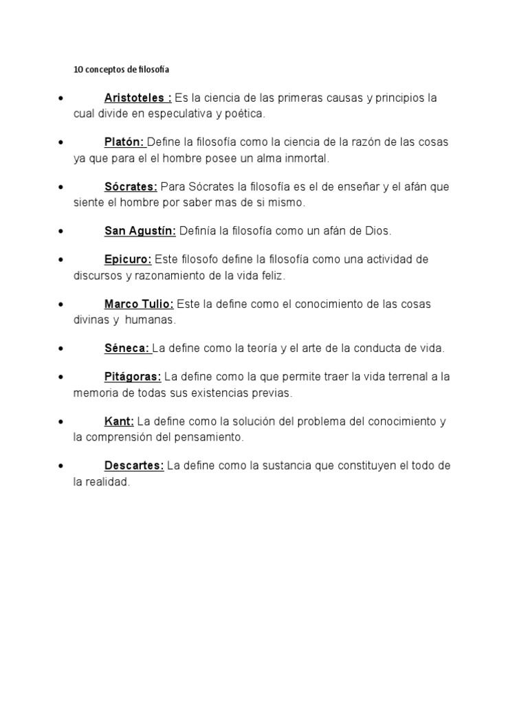 10 Conceptos de Filosofía | PDF