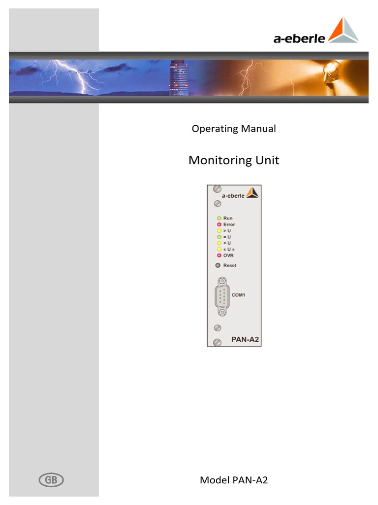 Monitoring Unit: Operating Manual | PDF | Electrical Connector | Relay