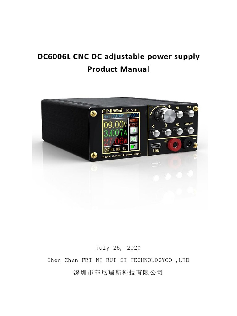 FNIRSI-DC6006L English Manual | PDF | Power Supply | Electronics