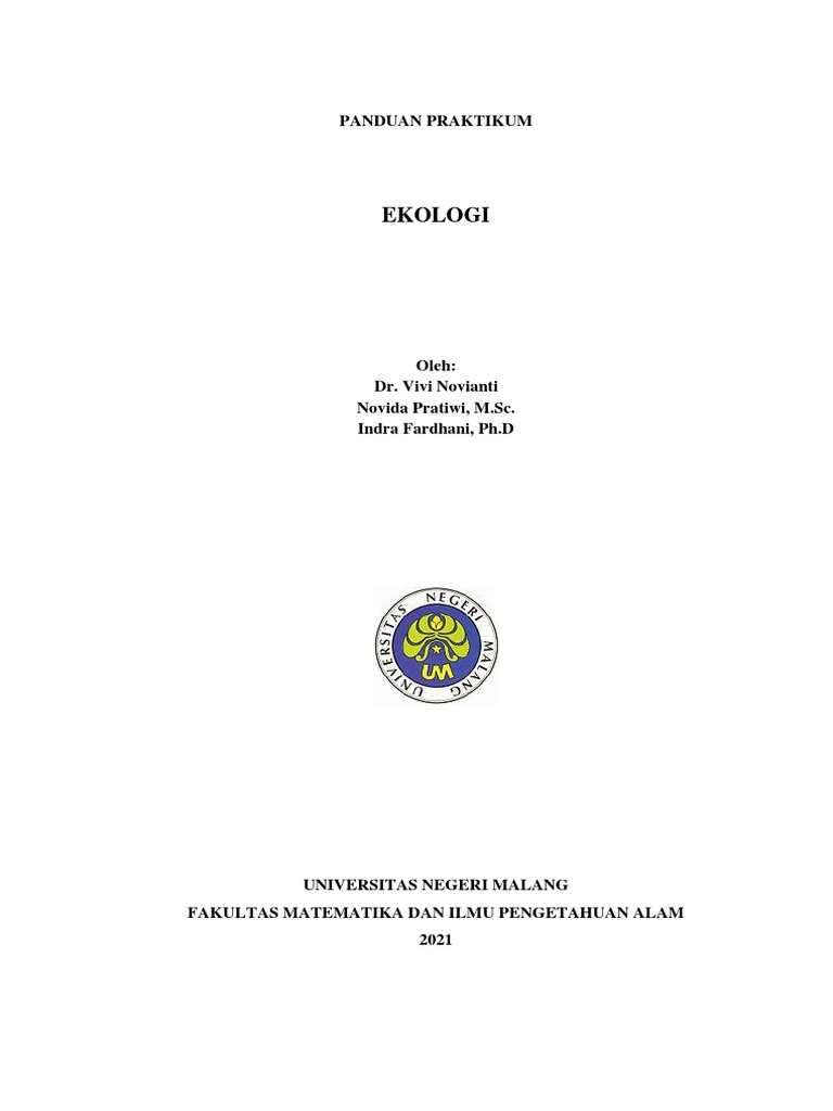 PANDUAN PRAKTIKUM EKOLOGI - 2021 Bio | PDF