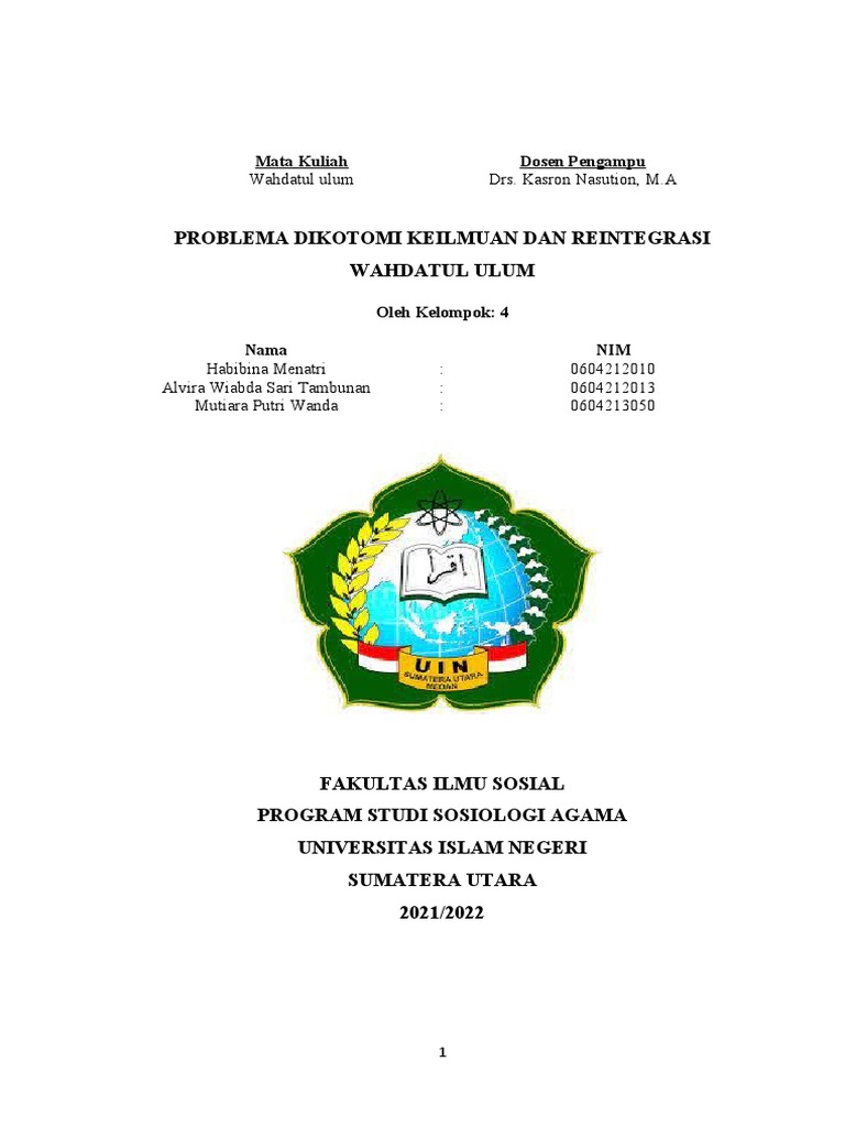 Kel. 4 Wahdatul Ulum | PDF | Ilmu Sosial | Sains & Matematika