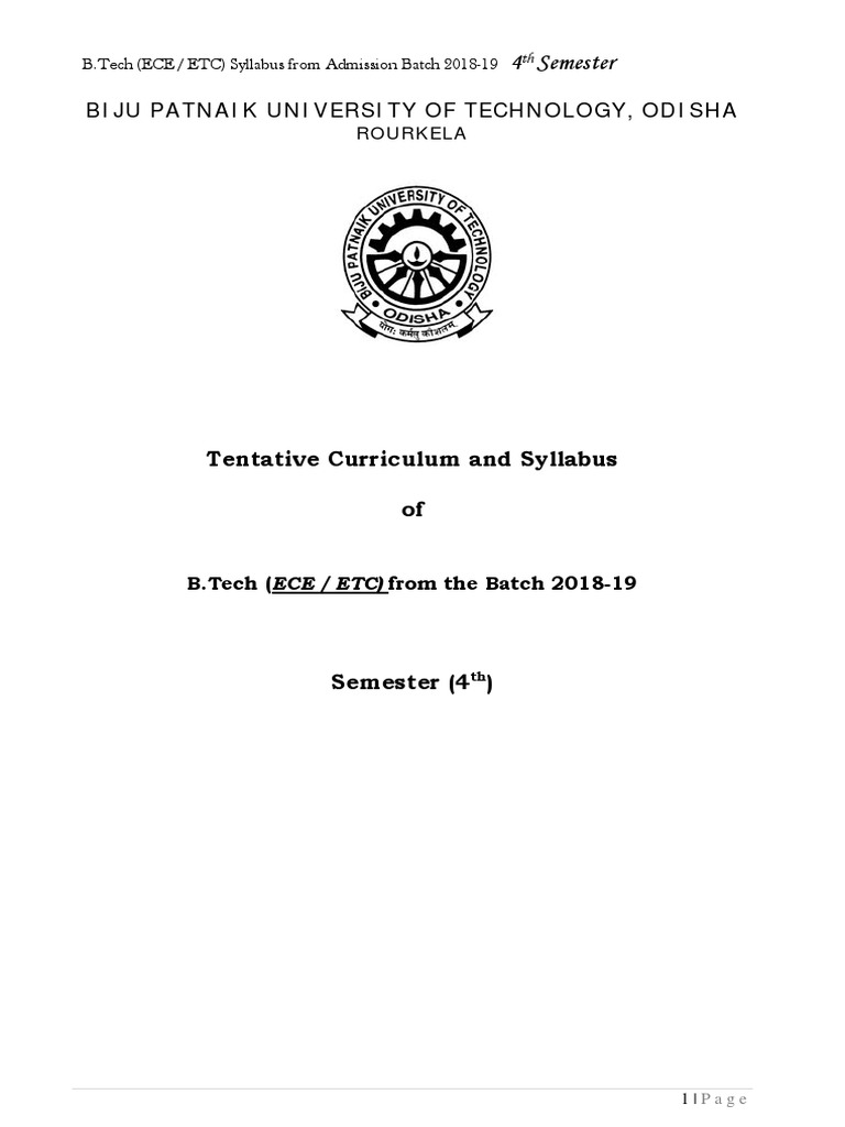 Tentative BTech - ECE 4TH Sem Syllabus 2018-19 | PDF | P–N Junction ... Tentative BTech - ECE 4TH Sem Syllabus 2018-19 | PDF | P–N Junction ...