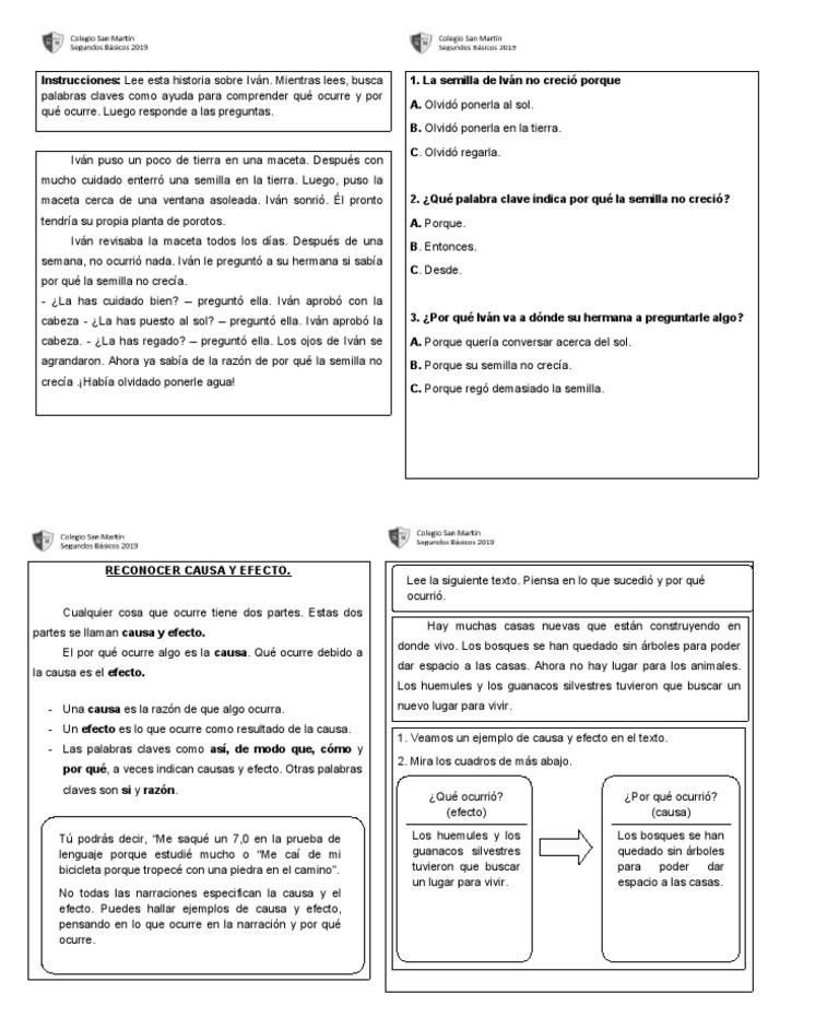 Reconocer Causa y Efecto | PDF