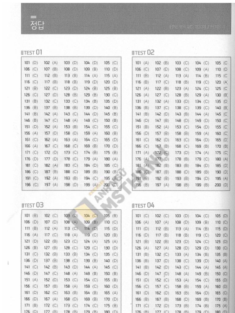 Reading Comprehension (Answer Key) | PDF