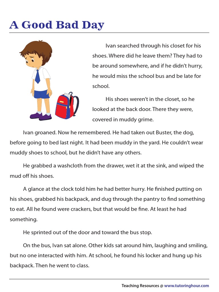 A Good Bad Day: Teaching Resources @ | PDF