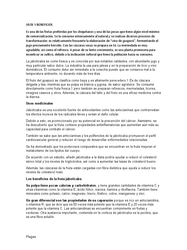 USOS Y BENEFICIOS - Tropidocx | PDF | Vitamina | Vino