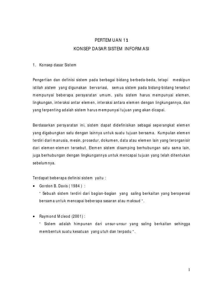 Konsep Dasar Sistem dan Informasi | PDF | Bisnis | Komputer