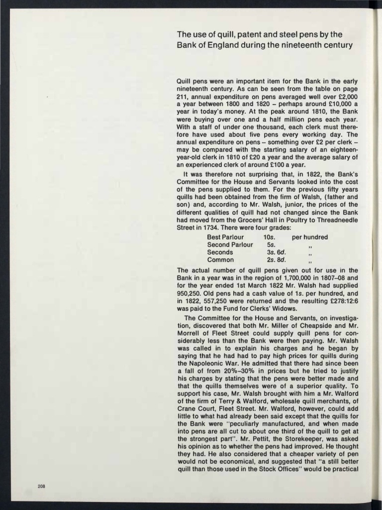 The Use of Quill Patent and Steel Pens by The Boe During The Nineteenth ...