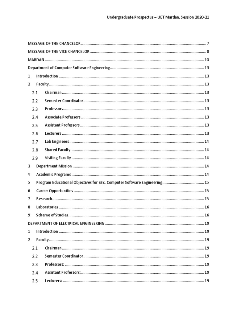 Prospectus 2020 21 | PDF | Engineering | Course Credit