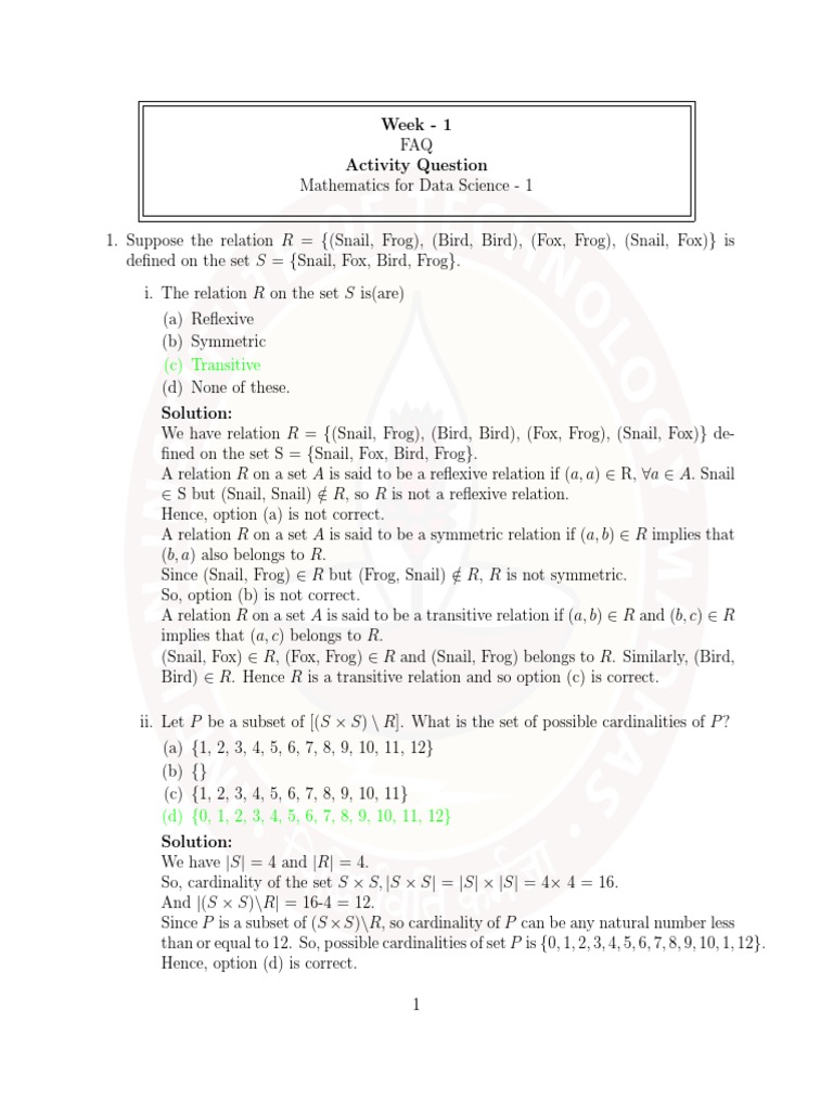 Week1 FAQ-2 | PDF | Function (Mathematics) | Mathematics