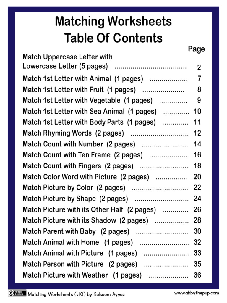 Matching Worksheets | PDF | Color | Yellow