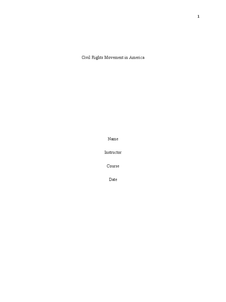 Civil Rights Movement Overview | PDF | The United States | Civil Rights ...