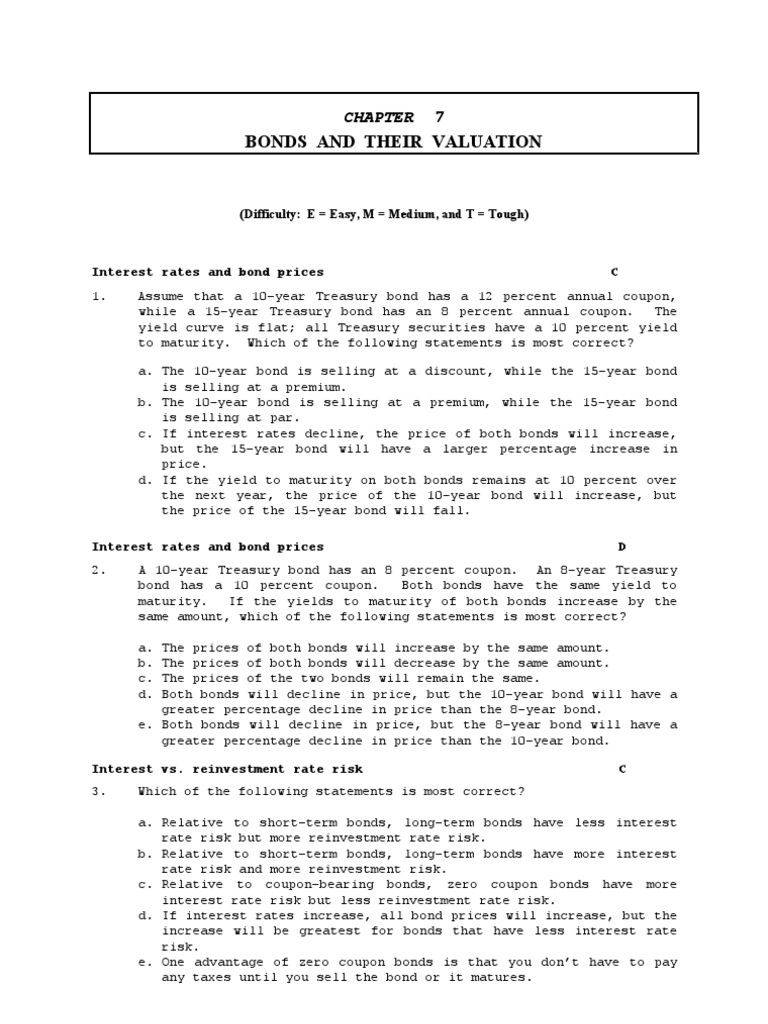 Understanding Bond Valuation: Solving Problems Involving Yield, Price ...