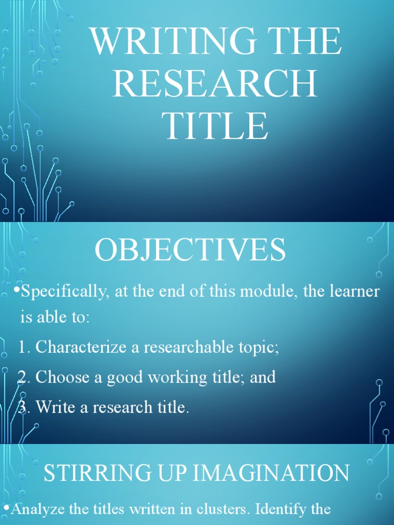 Crafting Effective Research Titles | PDF | Reading Comprehension ...