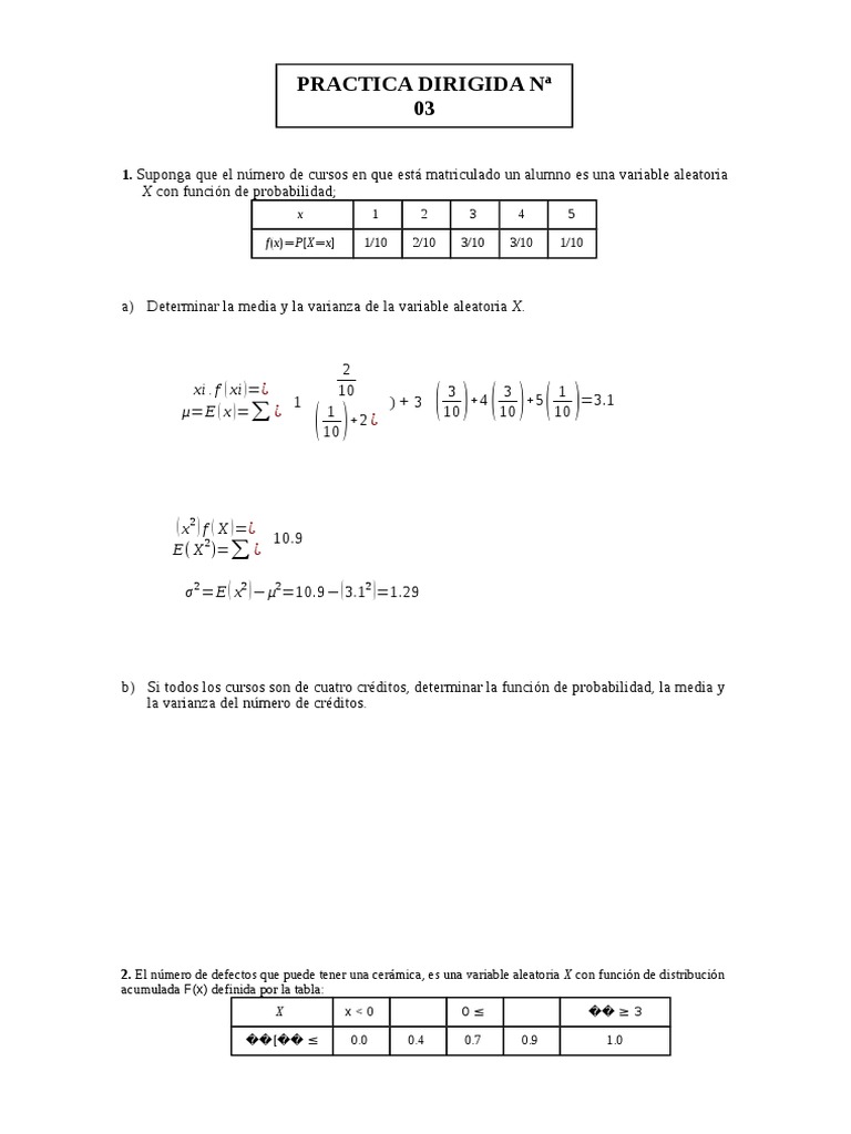 Cap Tulo 3 | PDF | Variable aleatoria | Diferencia