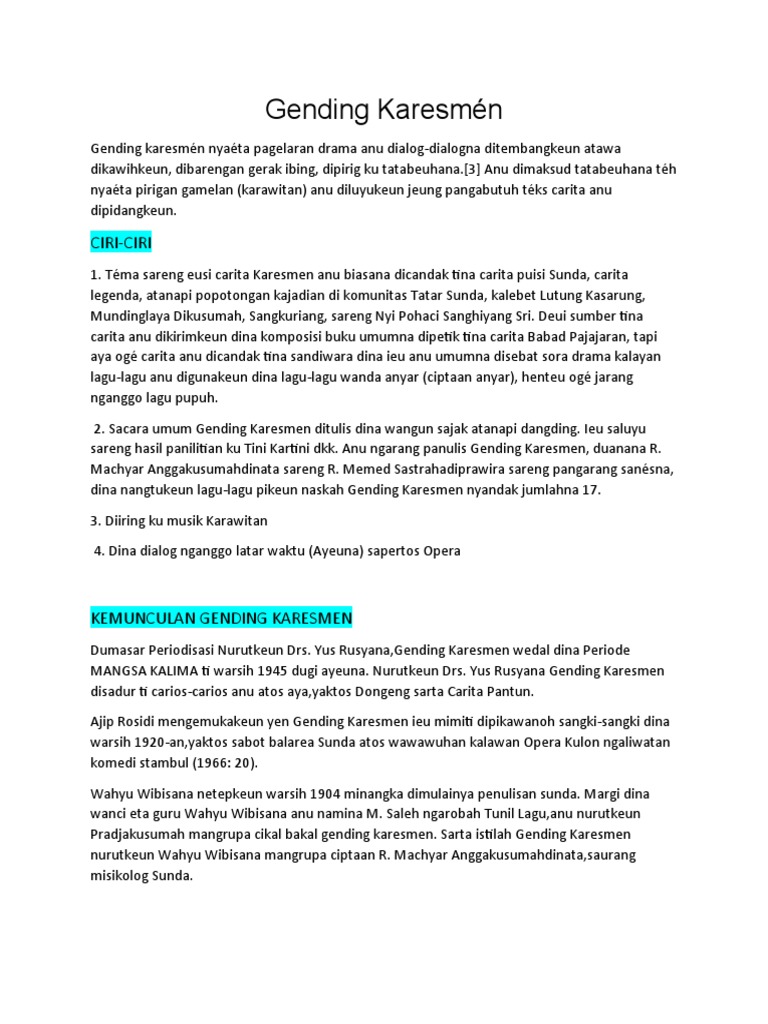 Gending Karesmén | PDF