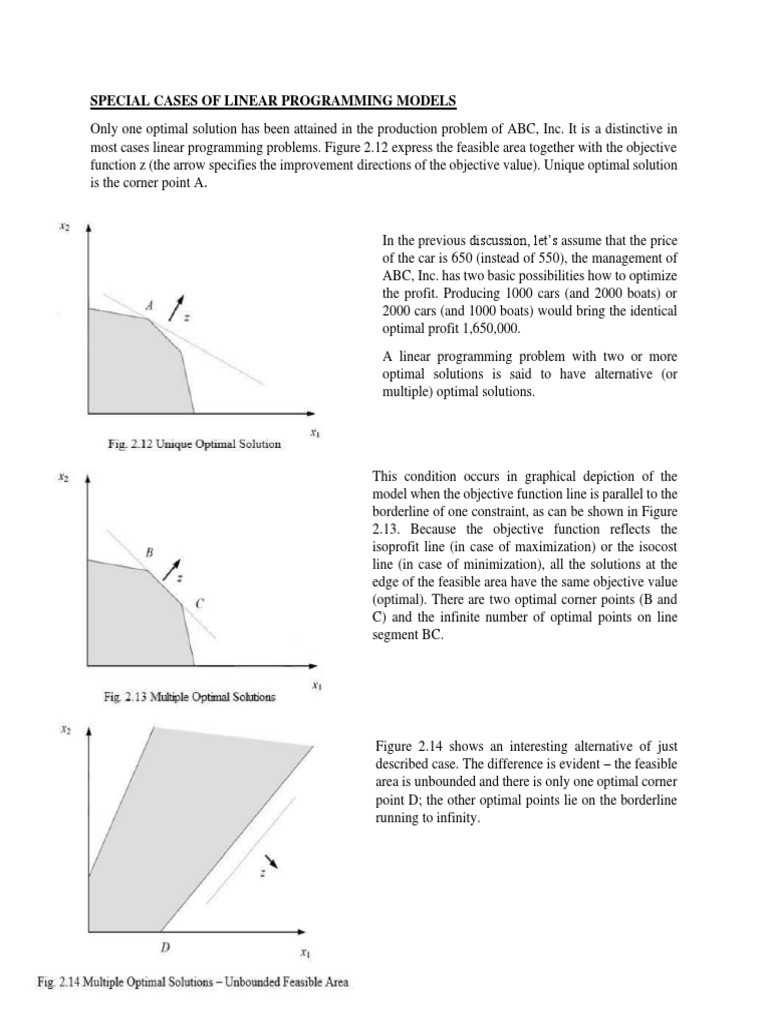 Linear Programming Special Cases | PDF | Mathematical Optimization | Linear Programming