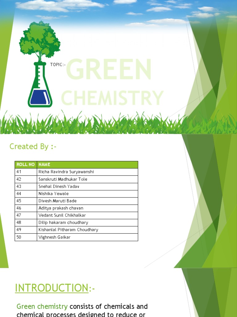 Overview of Green Chemistry Principles | PDF | Chemistry | Green Chemistry