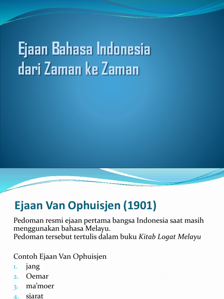 Materi Ejaan Bahasa Indonesia | PDF