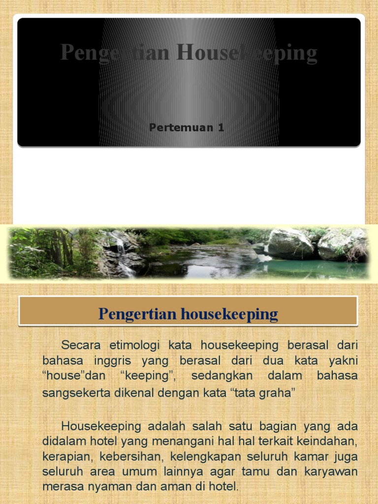 Pengertian dan Tugas Housekeeping | PDF
