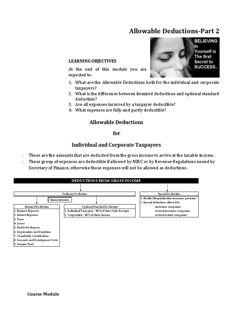 Understanding Allowable Deductions: A Comprehensive Guide to Tax ...