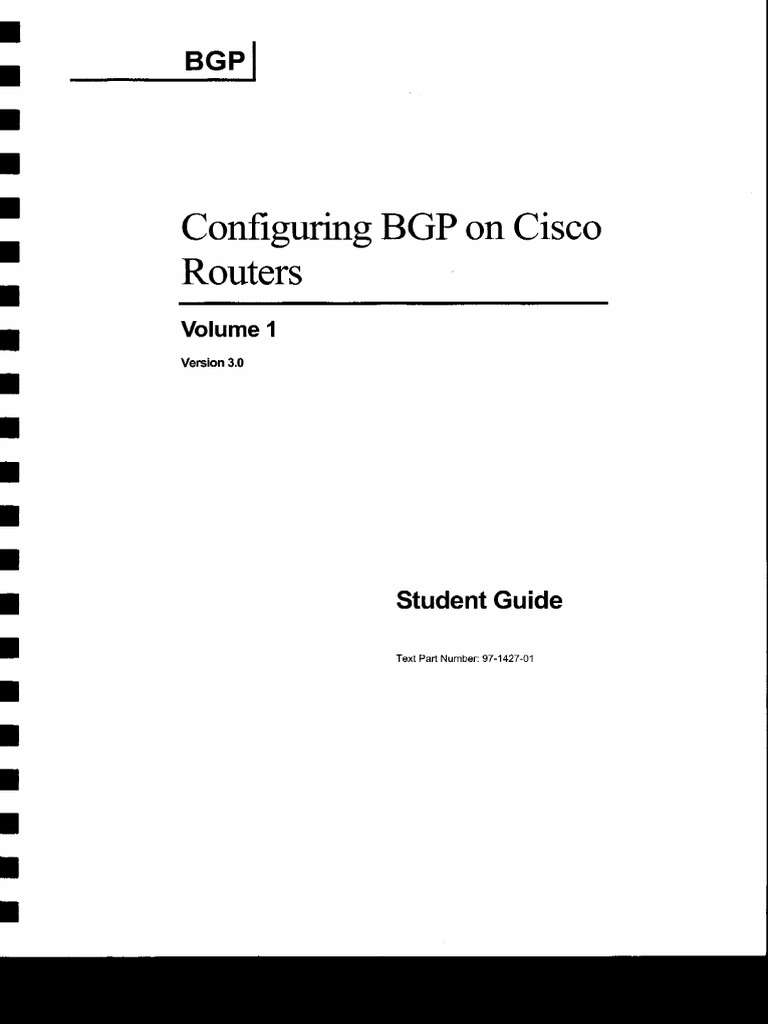 Configuring BGP On Cisco Routers Vol 1 (PDFDrive) | PDF