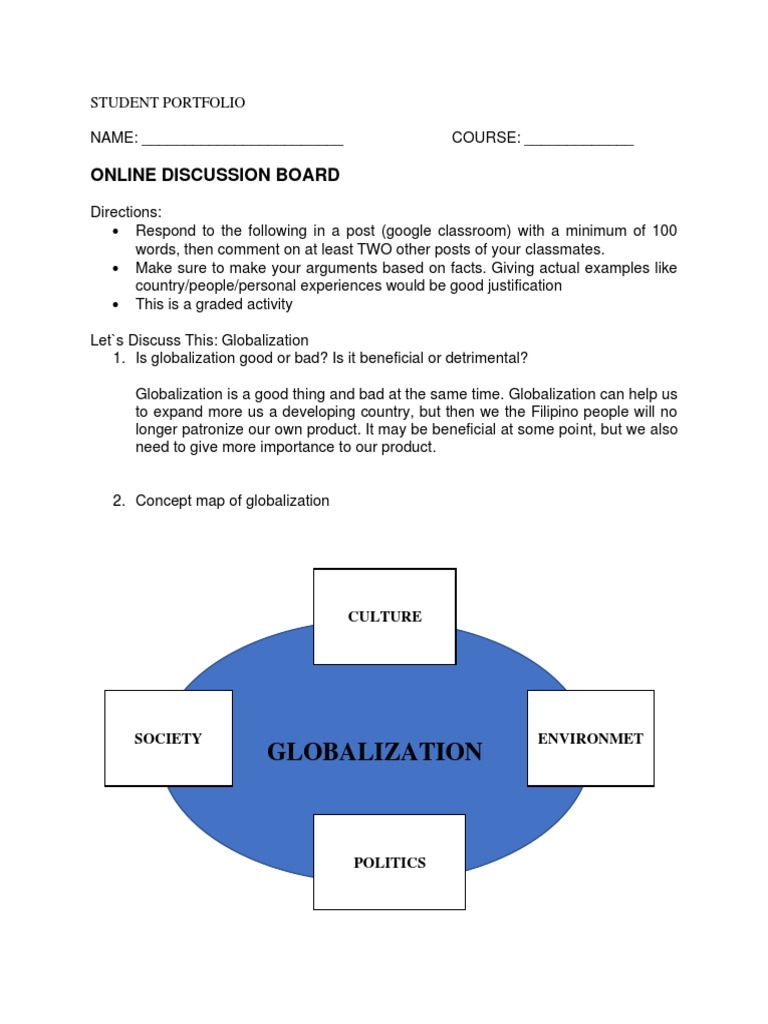Globalization: Online Discussion Board | PDF | Globalization | Economies