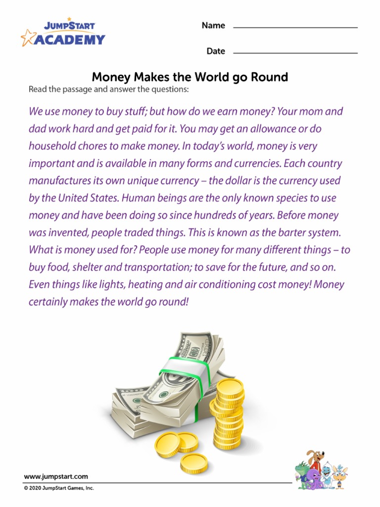 Money Makes the World Go Round Essay | PDF