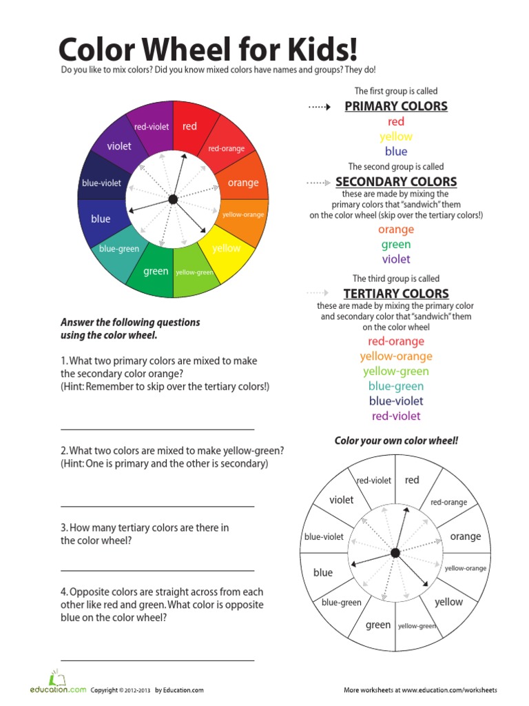 Color Wheel Chart For Kids | PDF | Color | Graphic Design