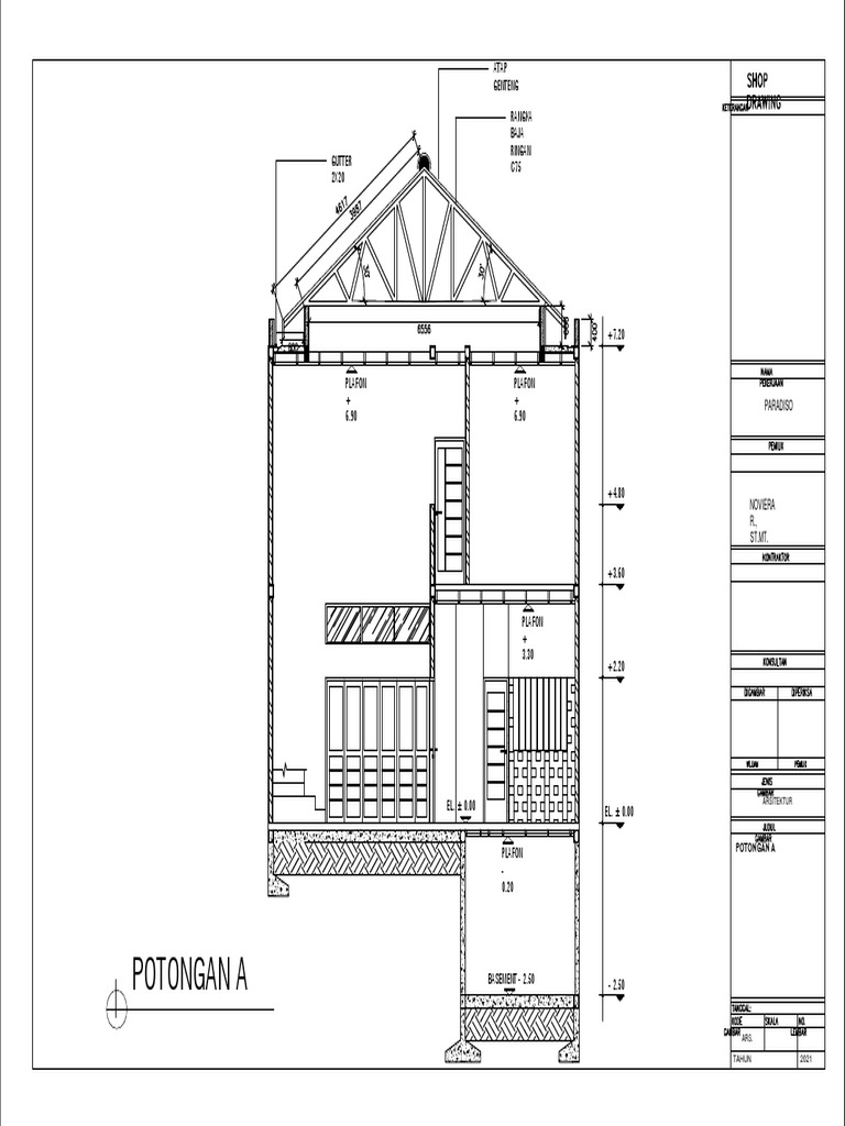 Potongan A: Atap Genteng Rangka Baja Ringan C75 | PDF
