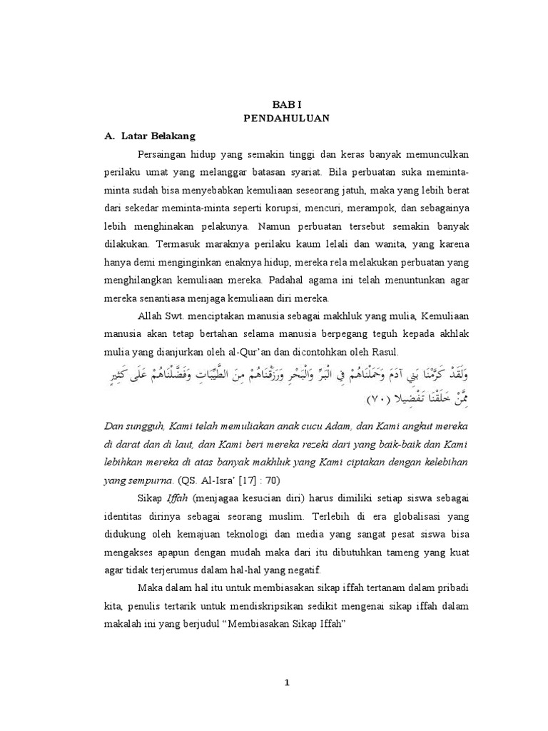 Membiasakan Sikap Iffah | PDF