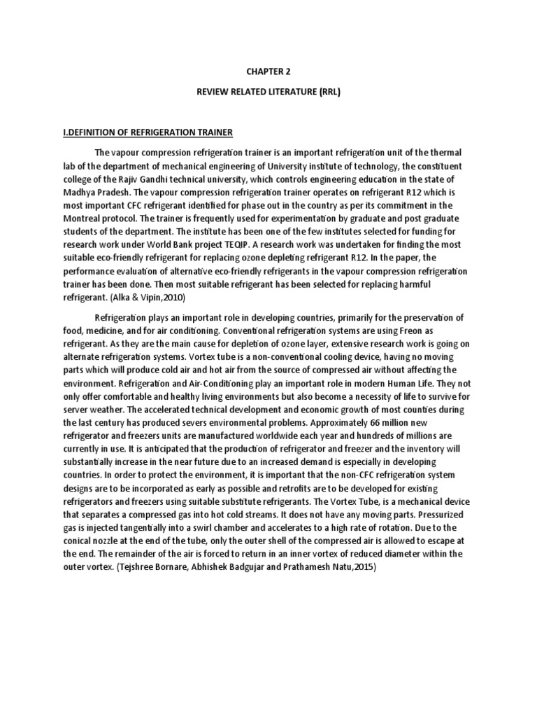 Review Related Literature (RRL) | PDF | Refrigeration | Refrigerator