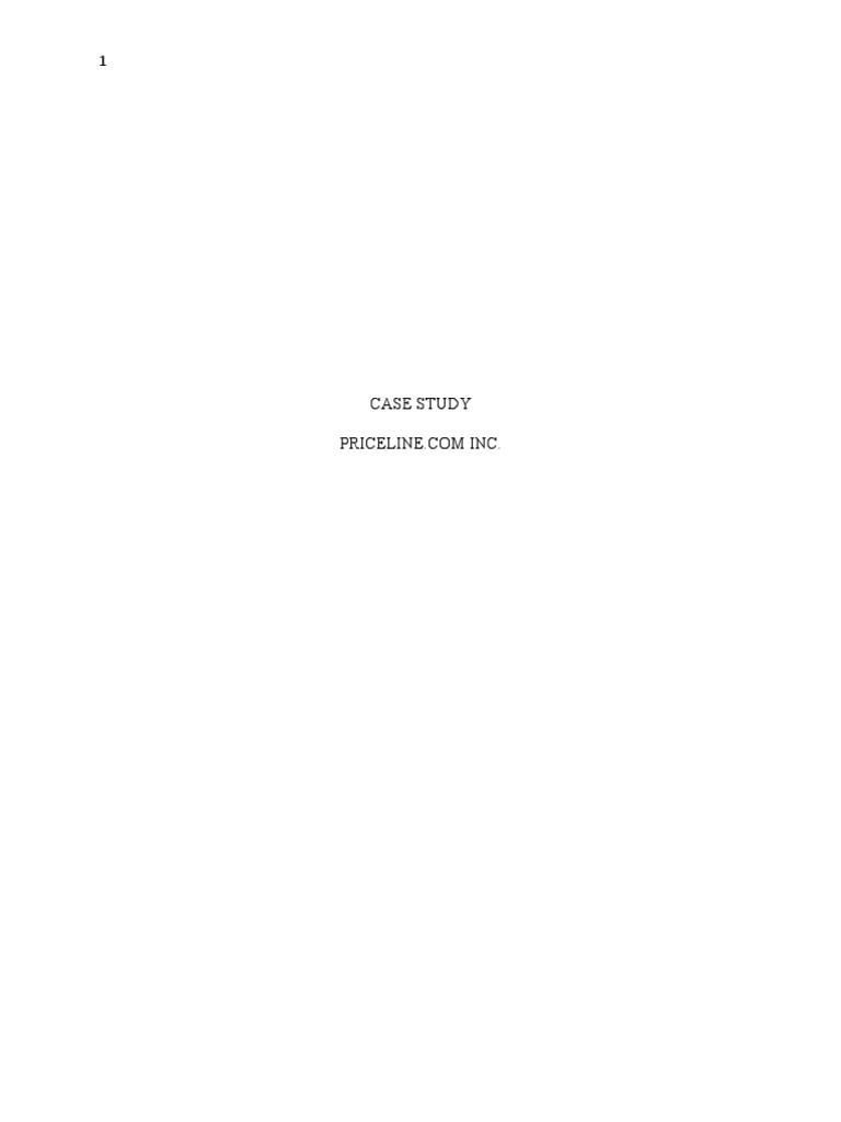 Case Study Priceline | PDF | Priceline.Com | Prices
