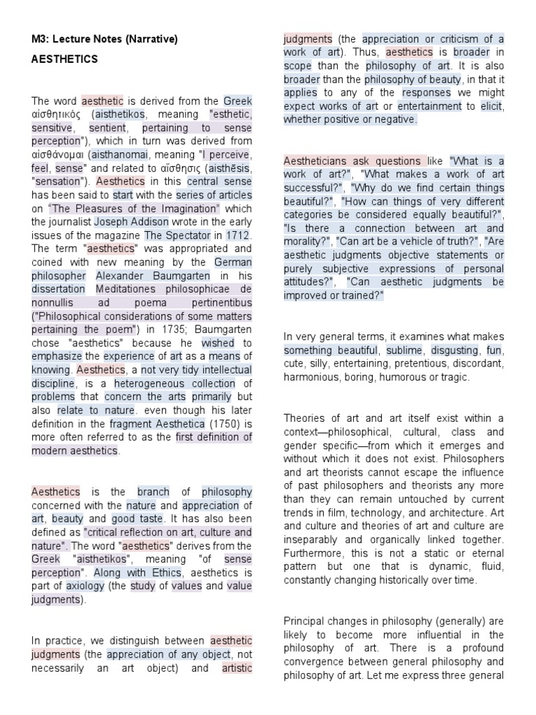 Understanding Aesthetics in Philosophy | PDF | Aesthetics | Beauty