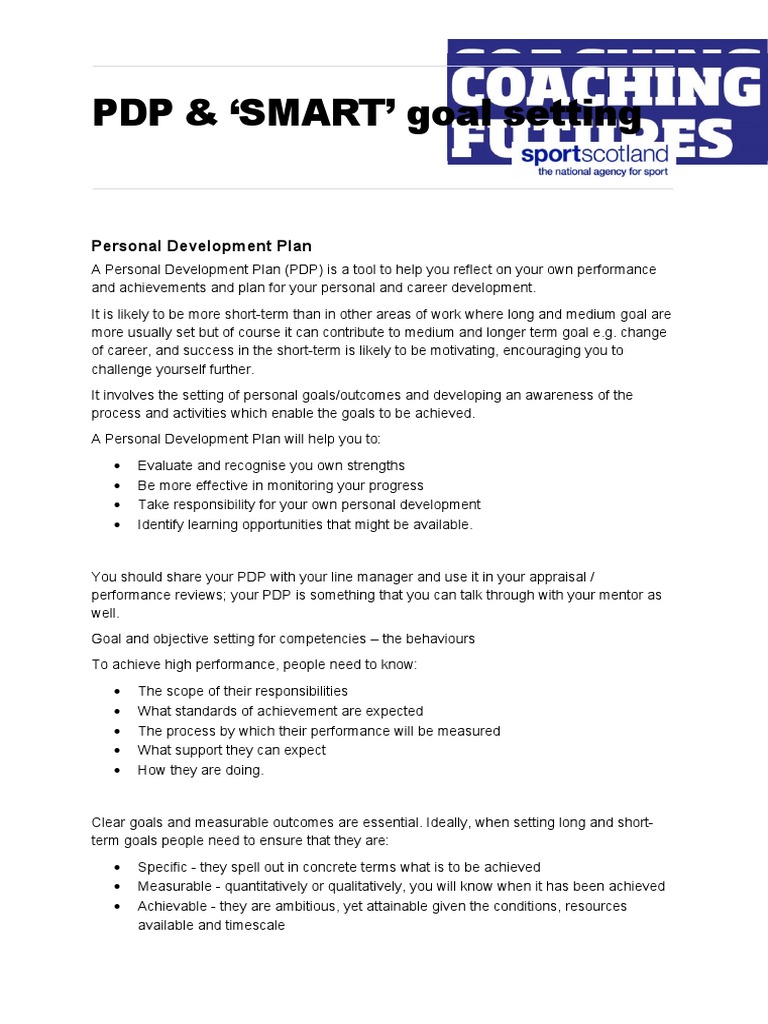 SMART Goals in Personal Development Plan | PDF | Goal | Competence ...