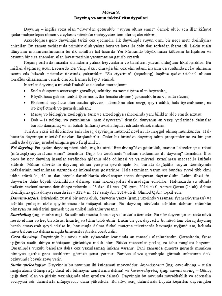 Movzu 7. Dayvinq Ve Onun Inkishaf Xususiyyetleri | PDF